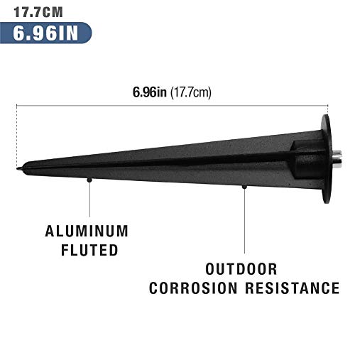 DEMASLED 2pcs Metal Ground Stake for 10W - 20W LED Flood Light Holder 6.6 in - 16.8cm for Outdoors Gardens and Yard