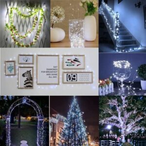 SUWITU Super-Long 78Ft 240 LEDs Solar String Lights Outdoor, Solar Fairy String Light with 8 Modes,Waterproof Copper Wire Solar Twinkle Lights for Trees Garden Yard Porch Party Xmas Decor(Cold White)