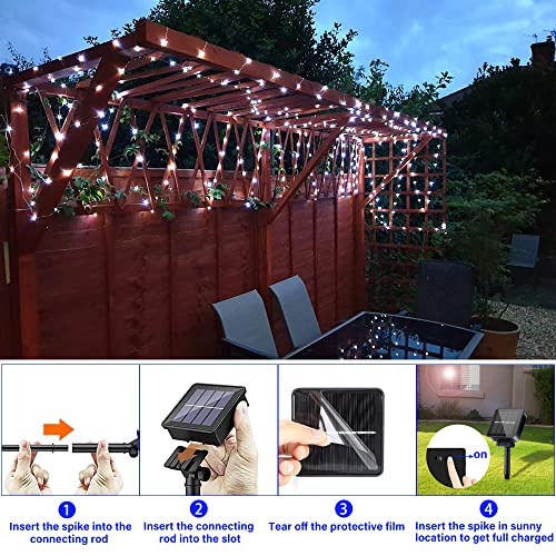 SUWITU Super-Long 78Ft 240 LEDs Solar String Lights Outdoor, Solar Fairy String Light with 8 Modes,Waterproof Copper Wire Solar Twinkle Lights for Trees Garden Yard Porch Party Xmas Decor(Cold White)