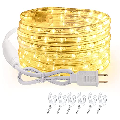 Afirst LED Rope Lights Outdoor 18FT - Warm White Fairy Lights Connectable IP65 Waterproof Outdoor Strip Lights for Home Decor, Garden, Bedroom, Patio, Holiday Decoration