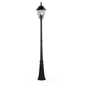 lutec london 12513le4-sl led post solar light outdoor vintage street lights for lawn patio yard pathway garden