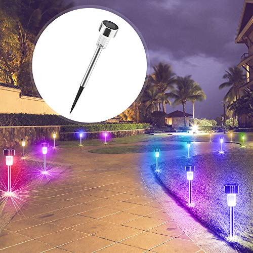 Outdoor Solar Waterproof Path Lights 12 Pack LED Stainless Steel Landscape Lights Patio Lawn Lighting Channel Automatic On/Off For Yard Driveway Garden Patio Sidewalk Park Christmas Decorative Lights