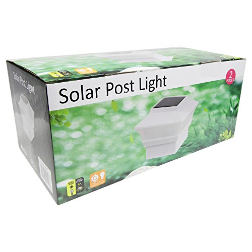 iGlow 4 Pack White Outdoor Garden 4 x 4 Solar LED Post Deck Cap Square Fence Light Landscape Lamp Lawn PVC Vinyl Plastic