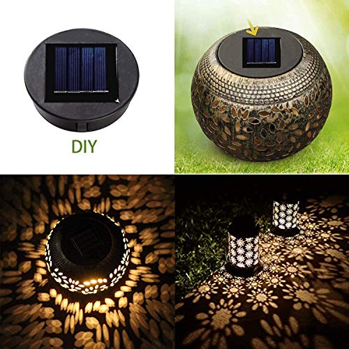 2 Pack Solar Lights Replacement Top Parts 7 Lumens Lantern Lids Light for Hanging Solar Lanterns Outdoor Decorations Garden Patio