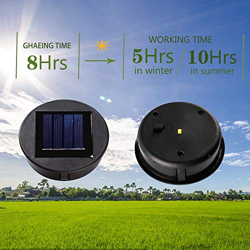 2 Pack Solar Lights Replacement Top Parts 7 Lumens Lantern Lids Light for Hanging Solar Lanterns Outdoor Decorations Garden Patio