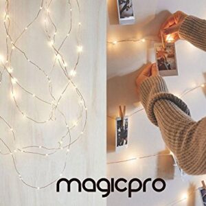 MagicPro Solar String Lights, 100 LEDs Starry String Lights, Copper Wire Solar Lights Ambiance Lighting for Outdoor, Gardens, Homes, Dancing, Christmas Party 2 Pack