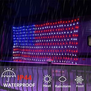 YASENN American Flag String Lights Outdoor 400LED USA Flag Net Lights 8Modes Waterproof Camping Flag LED Flag with Timer for Yard, Garden, Camping, Party, Christmas Decorations(Plug in Power)