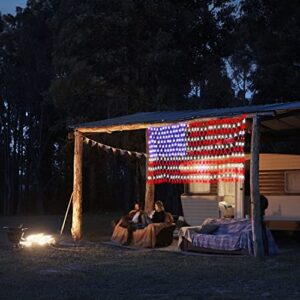 YASENN American Flag String Lights Outdoor 400LED USA Flag Net Lights 8Modes Waterproof Camping Flag LED Flag with Timer for Yard, Garden, Camping, Party, Christmas Decorations(Plug in Power)