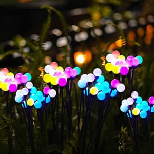 WZUZUD 2PCS Solar Starburst Swaying Garden Light,Solar Powered Firefly Lights Outdoor Waterproof,Swaying Decorative String Lights When The Wind Blows (2PCS)