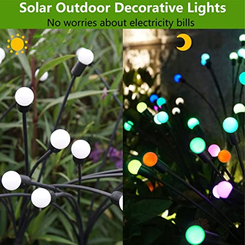 WZUZUD 2PCS Solar Starburst Swaying Garden Light,Solar Powered Firefly Lights Outdoor Waterproof,Swaying Decorative String Lights When The Wind Blows (2PCS)