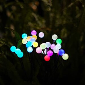 WZUZUD 2PCS Solar Starburst Swaying Garden Light,Solar Powered Firefly Lights Outdoor Waterproof,Swaying Decorative String Lights When The Wind Blows (2PCS)