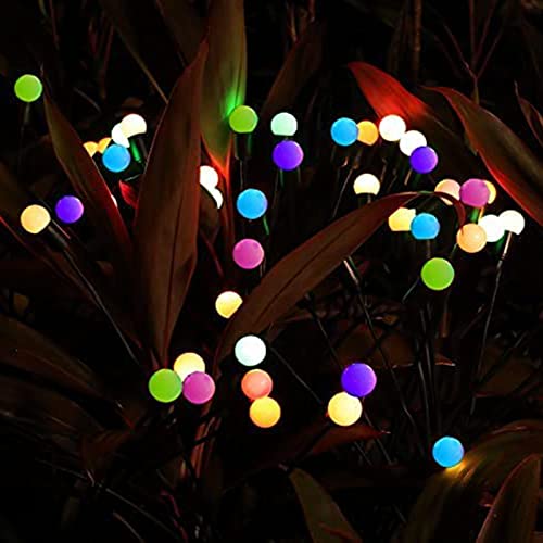 WZUZUD 2PCS Solar Starburst Swaying Garden Light,Solar Powered Firefly Lights Outdoor Waterproof,Swaying Decorative String Lights When The Wind Blows (2PCS)