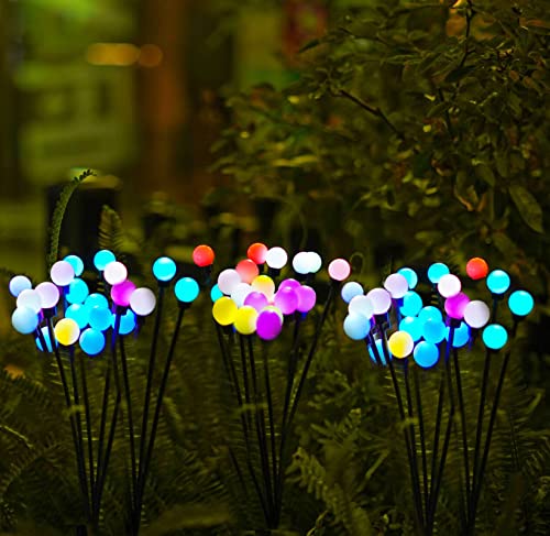 WZUZUD 2PCS Solar Starburst Swaying Garden Light,Solar Powered Firefly Lights Outdoor Waterproof,Swaying Decorative String Lights When The Wind Blows (2PCS)