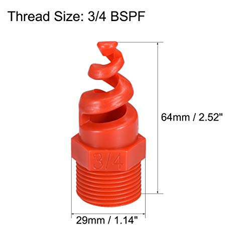 uxcell Spiral Cone Atomization Nozzle, 3/4BSPF PP Sprinkler, 5 Pcs