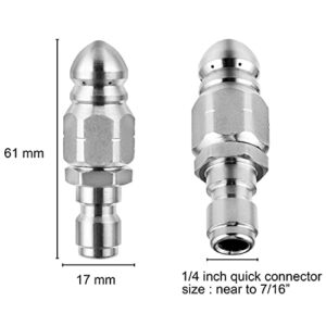 RIDGE WASHER Sewer Jetter Nozzle for Pressure Washer Drain Jetting Hose, 1/4'' Quick Connect, 5000 PSI