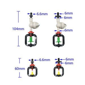 Xiaochen Lawn Irrigation Garden Watering 100Pcs 360-degree Fog Drop Nozzle Suspended Anti-Drop Fog Nozzle Rotating Refraction Nozzle with Barbed Threaded Connector (Color : H)