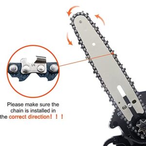 RLECS 4 Inch Mini Chainsaw Chain and Guide Bar Set Chainsaw Accessories 4-Inch Replacement Saw Chain Bar for 4 Inch Mini Cordless Handheld Electric Chainsaw (1 Chain+1 Bar)