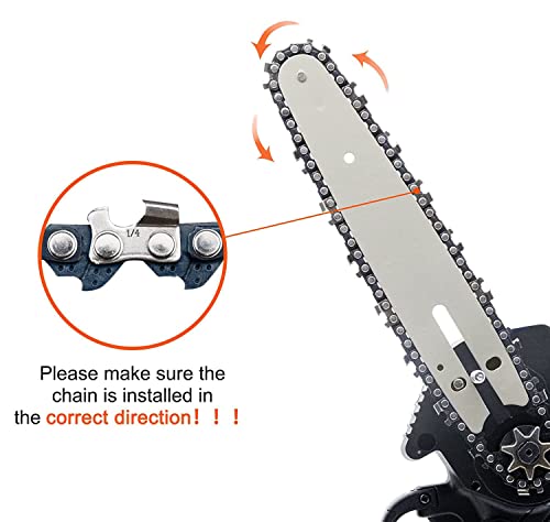 RLECS 4 Inch Mini Chainsaw Chain and Guide Bar Set Chainsaw Accessories 4-Inch Replacement Saw Chain Bar for 4 Inch Mini Cordless Handheld Electric Chainsaw (1 Chain+1 Bar)