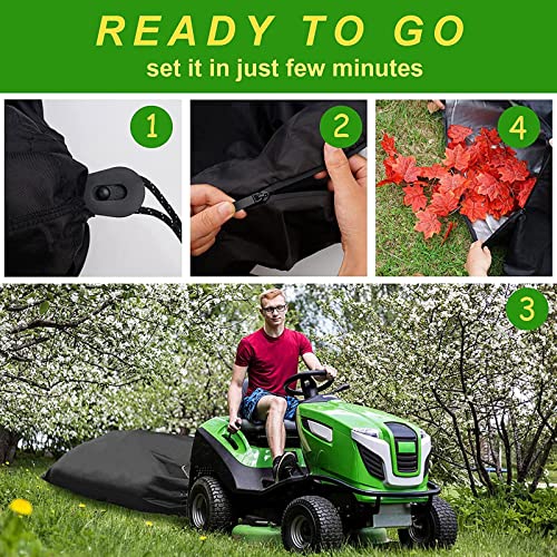 ZEROYOYO Lawn Tractor Leaf Bag - Reusable Grass Catcher Bag for Lawn Mower Tractor, Garden Leaf Cleaning, Latest Upgrade Leaf Bag for Riding Lawn Mower, 54 Cubic Feet Fast & Easy Leaf Collection