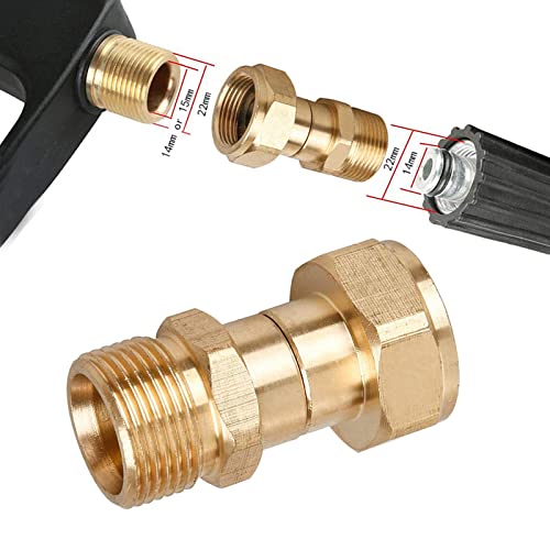 Leefasy M22 Adapter Thread Connector Cleaning Assembly M22 Female Anti-Winding Thickened Fittings Pressure Washer Joint for Garden Corner Floor