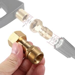 Leefasy M22 Adapter Thread Connector Cleaning Assembly M22 Female Anti-Winding Thickened Fittings Pressure Washer Joint for Garden Corner Floor