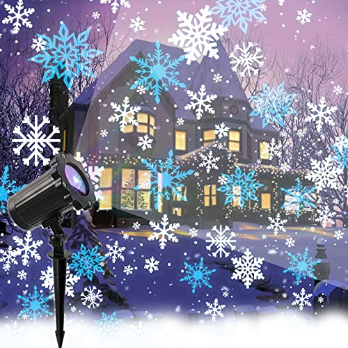 Christmas Snowflake Projector Lights Outdoor Indoor Snow Storm Waterproof LED Snowfall Projection Lamp for Christmas Theme Party Holiday Halloween Home Birthday Party Holiday Garden Decoration