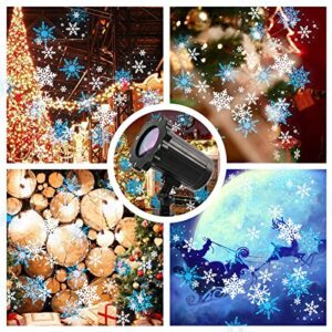 Christmas Snowflake Projector Lights Outdoor Indoor Snow Storm Waterproof LED Snowfall Projection Lamp for Christmas Theme Party Holiday Halloween Home Birthday Party Holiday Garden Decoration