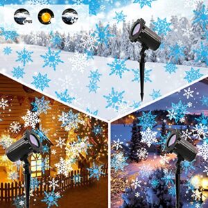 Christmas Snowflake Projector Lights Outdoor Indoor Snow Storm Waterproof LED Snowfall Projection Lamp for Christmas Theme Party Holiday Halloween Home Birthday Party Holiday Garden Decoration