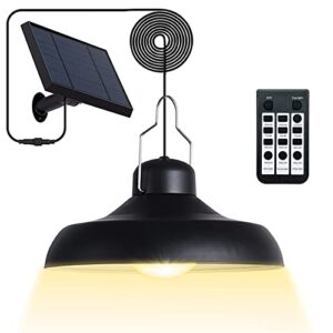 solar pendant light outdoor – solar shed lights indoor 3000k|4500k|6500k| with remote control solar outdoor lights,ip65 waterproof solar indoor lights for garden,chicken coop,gazebo,barn