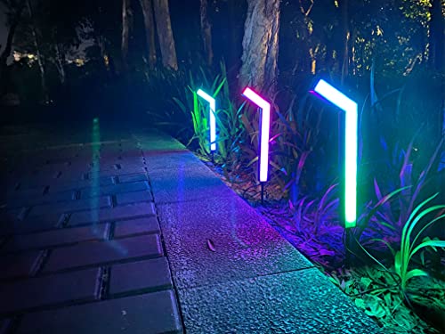 COVOART Christmas RGBIC Landscape Pathway Lights, Color Changing Led Landscape Path Lighting, Dream Color Effects LED Garden Lights, IP67 Waterproof for Lawn Patio Yard Walkway Driveway, 3 Pack