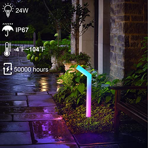 COVOART Christmas RGBIC Landscape Pathway Lights, Color Changing Led Landscape Path Lighting, Dream Color Effects LED Garden Lights, IP67 Waterproof for Lawn Patio Yard Walkway Driveway, 3 Pack