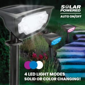 Bell+Howell Bionic Burst Landscape Lights Solar Spot Lights Outdoor Waterproof LED Lights Color Changing Garden Lighting Adjustable Wall Lights Wireless Patio Lights IP67 Waterproof Outdoor Light