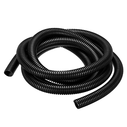 DMiotech 15.8mmx12mmx2m Plastic Non-Split Corrugated Tubing Indoor Outdoor Cord Management for Wrap Tidy Office Garden