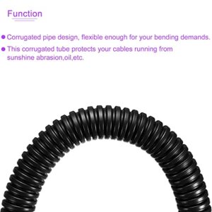 DMiotech 15.8mmx12mmx2m Plastic Non-Split Corrugated Tubing Indoor Outdoor Cord Management for Wrap Tidy Office Garden