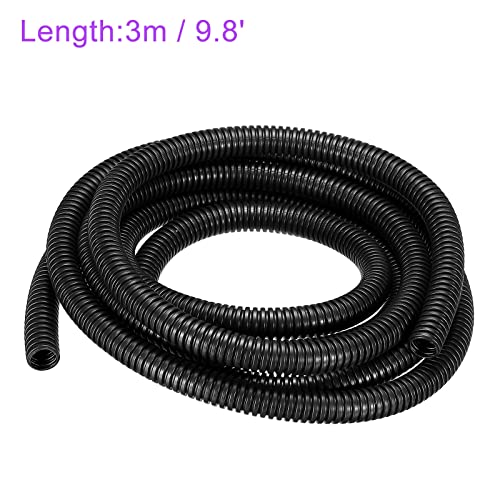 DMiotech 16mmx12mmx3.0m PVC Non-Split Corrugated Tubing Indoor Outdoor Cord Management for Wrap Tidy Office Garden