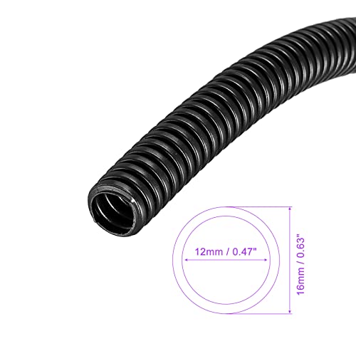 DMiotech 16mmx12mmx3.0m PVC Non-Split Corrugated Tubing Indoor Outdoor Cord Management for Wrap Tidy Office Garden