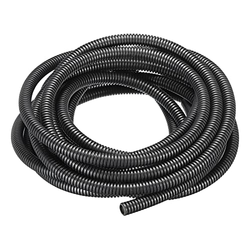 DMiotech 10mmx8mmx5m Plastic Non-Split Corrugated Tubing Indoor Outdoor Cord Management for Wrap Tidy Office Garden