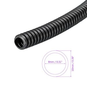 DMiotech 10mmx8mmx5m Plastic Non-Split Corrugated Tubing Indoor Outdoor Cord Management for Wrap Tidy Office Garden