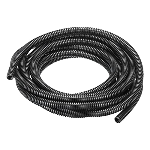 DMiotech 10mmx7mmx4.6m PP Non-Split Corrugated Tubing Indoor Outdoor Cord Management for Wrap Tidy Office Garden