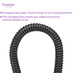 DMiotech 7mmx5mmx8m PVC Non-Split Corrugated Tubing Indoor Outdoor Cord Management for Wrap Tidy Office Garden