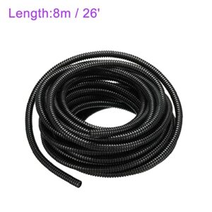 DMiotech 7mmx5mmx8m PVC Non-Split Corrugated Tubing Indoor Outdoor Cord Management for Wrap Tidy Office Garden