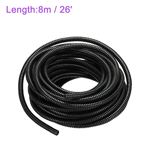 DMiotech 7mmx5mmx8m PVC Non-Split Corrugated Tubing Indoor Outdoor Cord Management for Wrap Tidy Office Garden