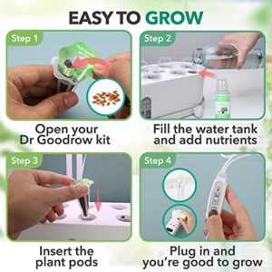 DR GOODROW Hydroponics Growing System - 10 Pods Indoor Herb Garden with Grow Light | Indoor Grow Kit for Growing Herbs, Plants & Vegetables | Soil-Free Smart Garden | LED Hydroponic Garden Plant Kit