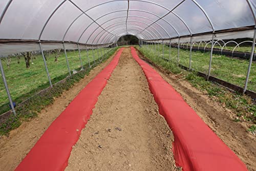 Red Mulch - Garden - Plastic Film - 4ft. X 600ft. 1.0 Mil Embossed by Grower's Solution