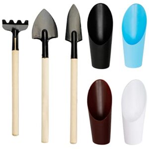 7pcs mini garden tools set soil scoop planting scoop mini shovel plant tools bonsai soil scoops garden shovels gardening kit for seedling soil for planting micro landscape