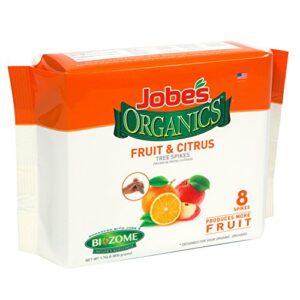 jobe’s, fertilizer spikes, fruit and citrus, 8 count, slow release, apple, orange, lemon, trees