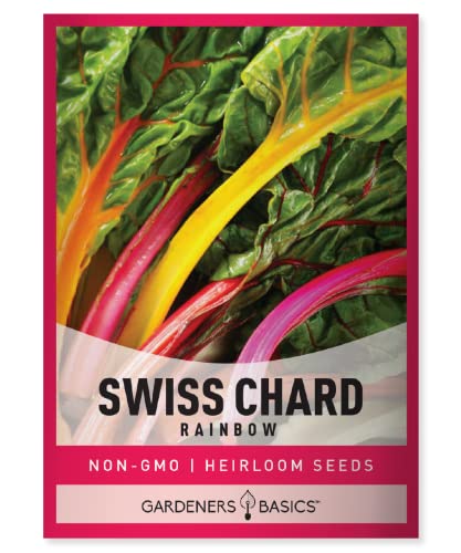 Swiss Chard Seeds for Planting (Rainbow) Non-GMO Vegetable Variety- 5 Grams Seeds Great for Summer, Fall and Winter Gardens by Gardeners Basics