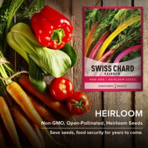 Swiss Chard Seeds for Planting (Rainbow) Non-GMO Vegetable Variety- 5 Grams Seeds Great for Summer, Fall and Winter Gardens by Gardeners Basics