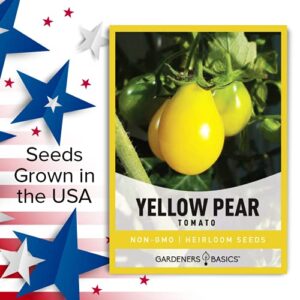 Yellow Pear Tomato Seeds for Planting Heirloom Non-GMO Seeds for Home Garden Vegetables Makes a Great Gift for Gardening by Gardeners Basics