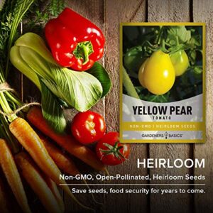 Yellow Pear Tomato Seeds for Planting Heirloom Non-GMO Seeds for Home Garden Vegetables Makes a Great Gift for Gardening by Gardeners Basics